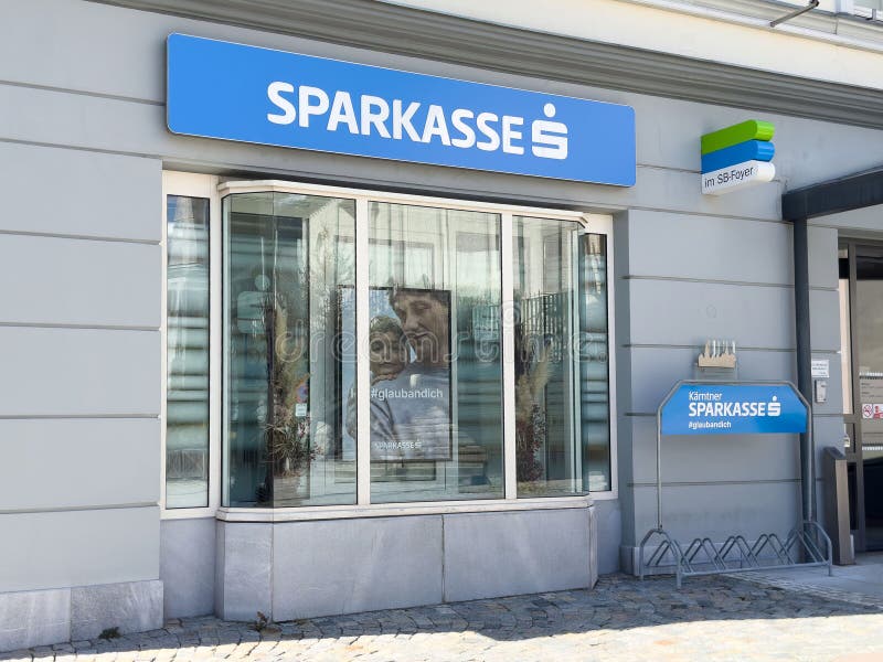 Sparkasse Bank Exterior with Large Window Display in Urban Setting ...