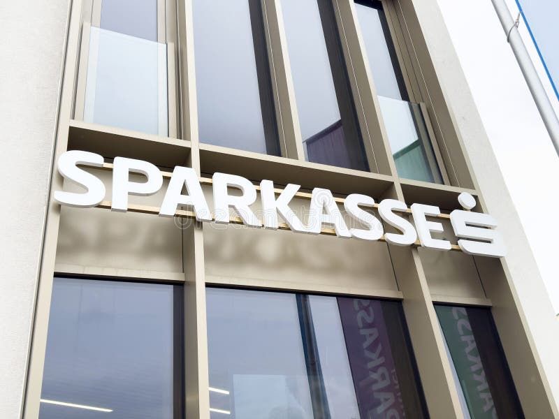 Sparkasse Bank Facade with Modern Glass Windows in Urban Setting ...