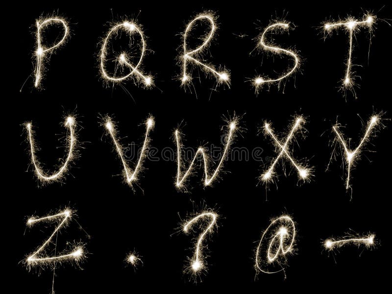 Sparking Alphabet RtoZ stock photo. Image of sparkler - 12071160