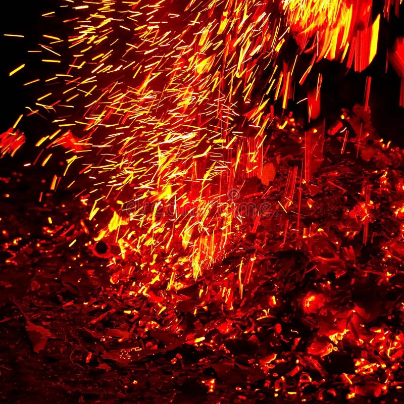 Sparking fire stock photo. Image of barbecue, black, explosive - 69609918