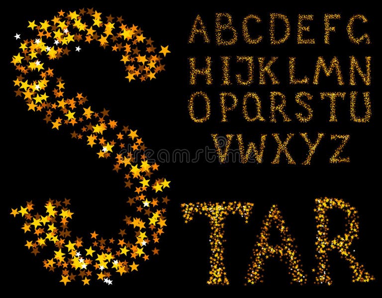 Sparkle alphabet stock vector. Illustration of gold, shine - 19444425