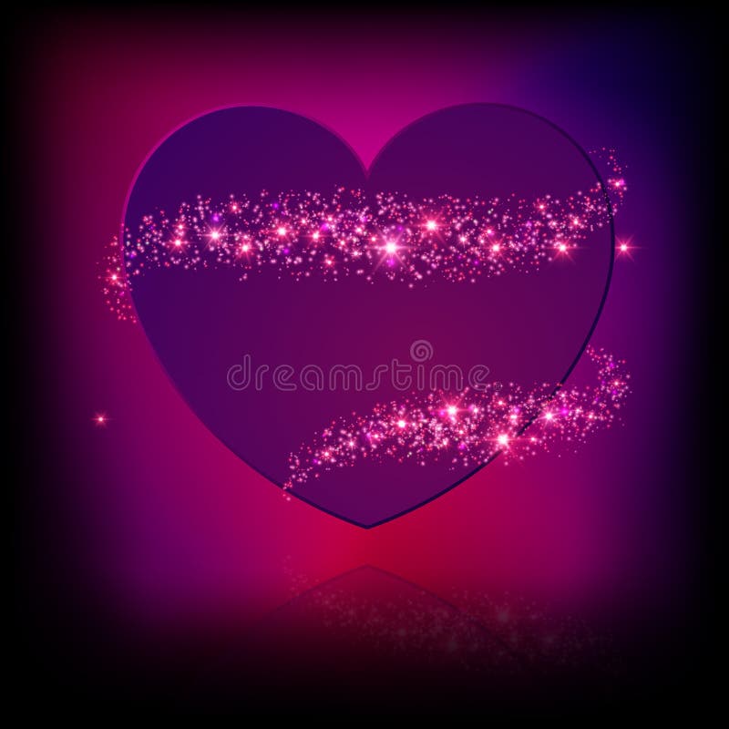 Sparkle bright pink heart. stock vector. Illustration of heart - 34636617