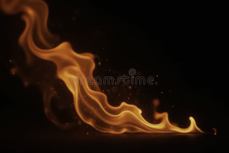 Sparkle Burn Effect on Isolated Black Background Fiery Flame with ...