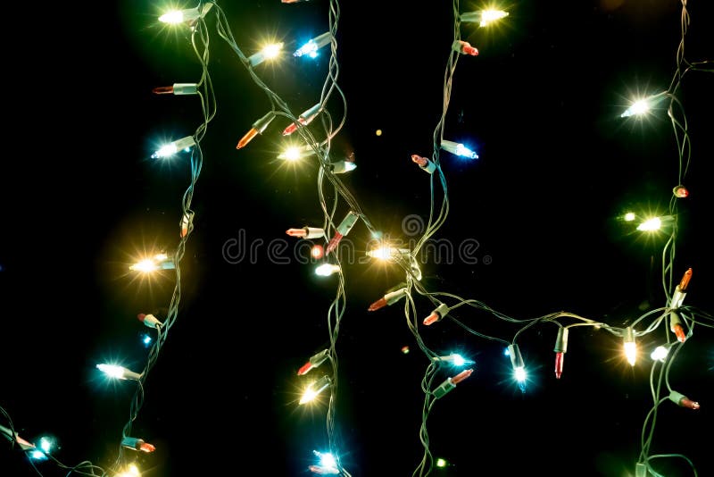 The Sparkle of Colorful X`mas Light in the Night Stock Image - Image of ...