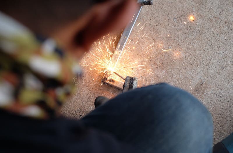 The Sparkle Created by Welding Steel Creates Beautiful Light. Stock ...