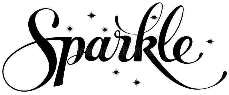 Sparkle - Custom Calligraphy Text Stock Vector - Illustration of shine ...