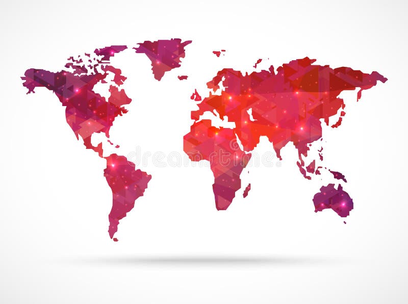 Sparkle Diamond Vector World Map Stock Vector - Illustration of america ...