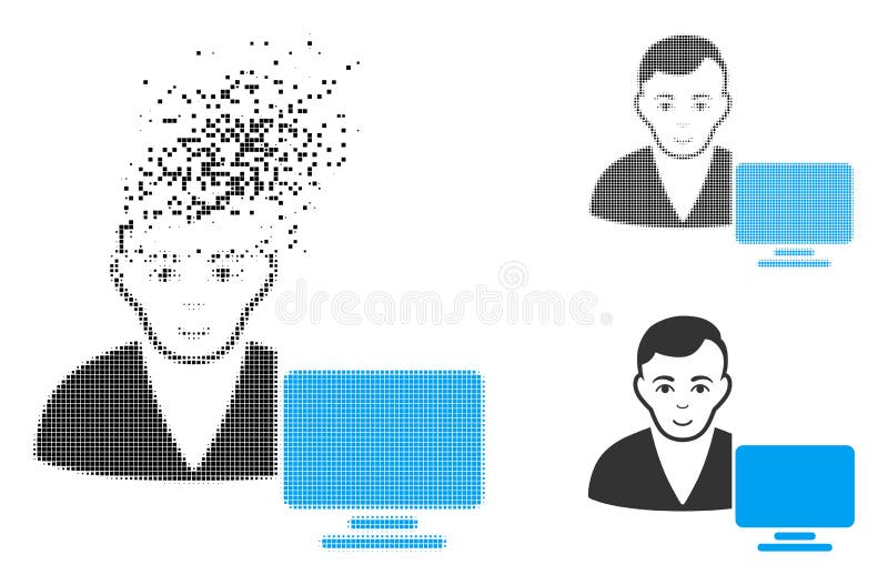 Sparkle Dot Halftone Computer User Icon with Face Stock Vector ...