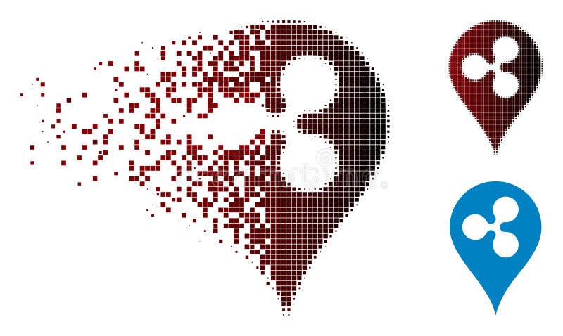 Sparkle Dotted Halftone Yen Map Marker Icon Stock Vector - Illustration ...