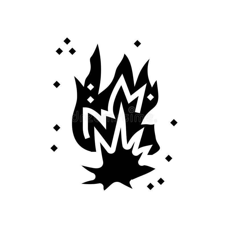Sparkle Fire Glyph Icon Vector Illustration Stock Illustration ...