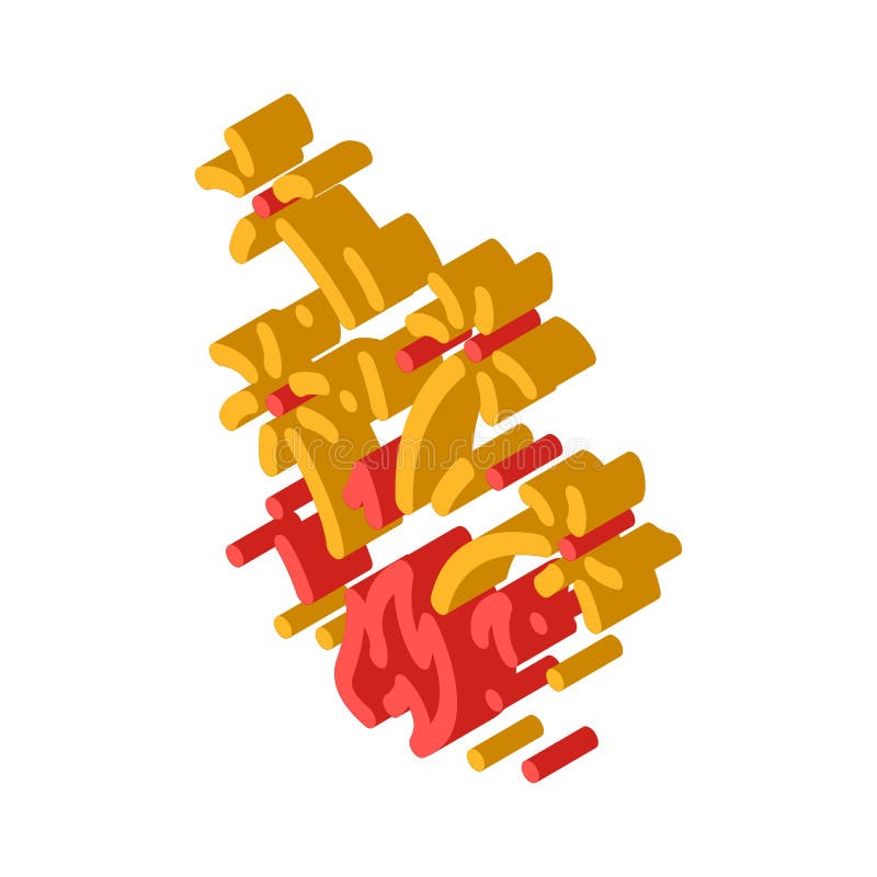 Sparkle Fire Isometric Icon Vector Illustration Stock Vector ...