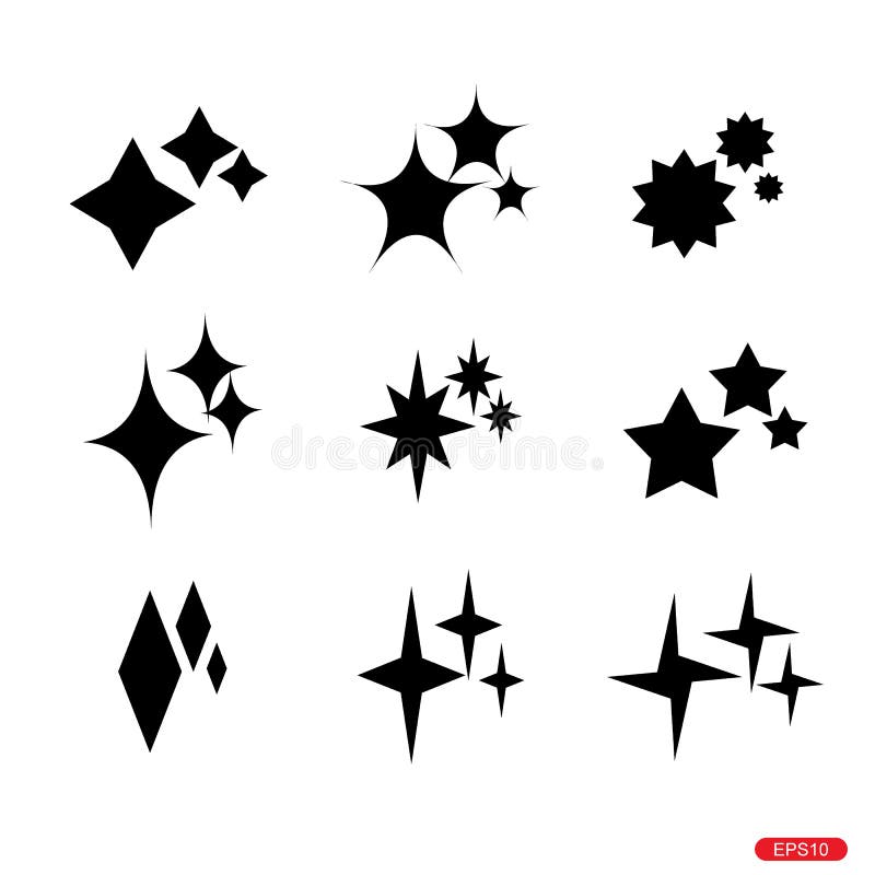Sparkle Flat Vector Icons. Glow Flat Vector Icons. Stock Vector ...