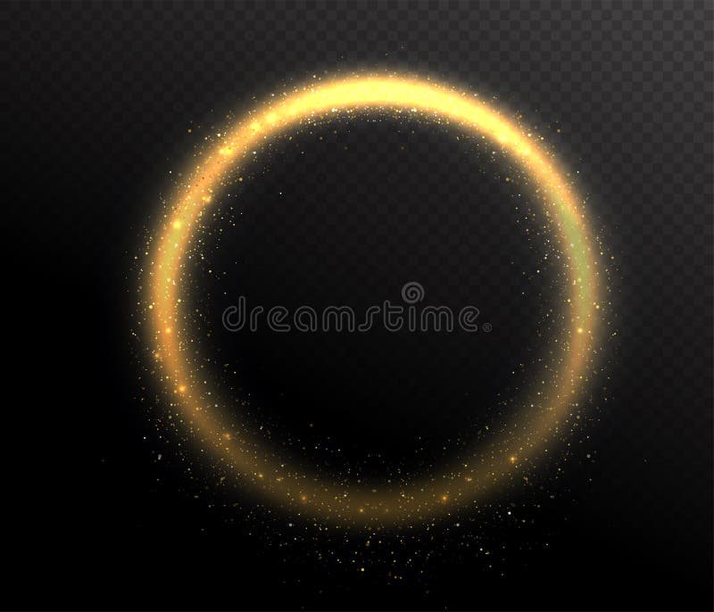 Sparkle Glitter Circle Round Shape Frame. Glow Dust in the Air Stock ...