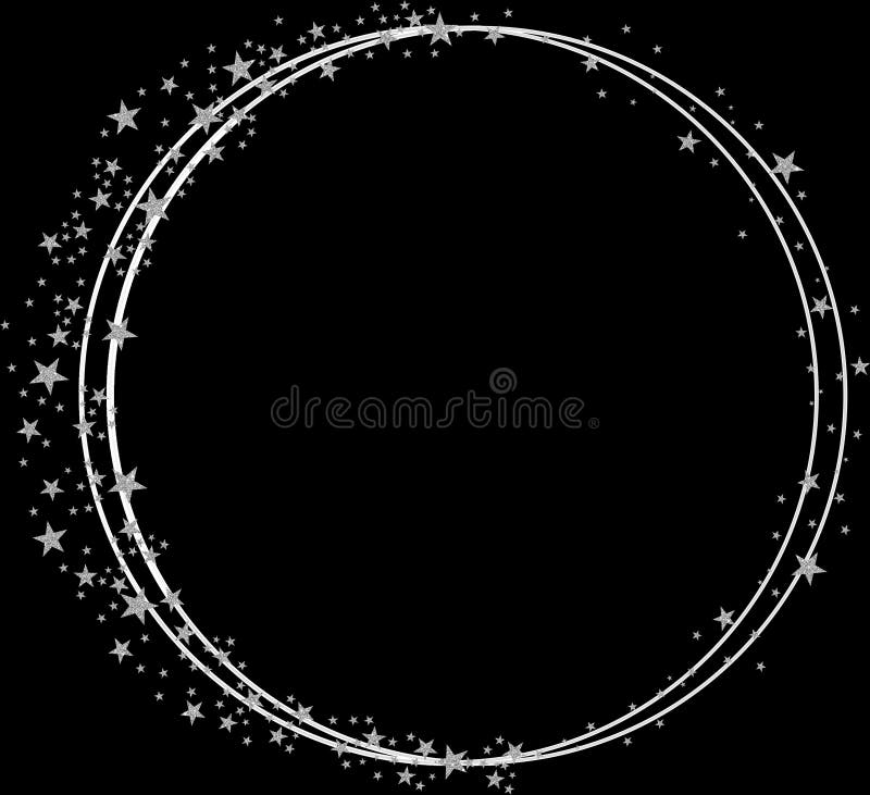 Sparkle Glitter Stars and White Silver Circle Frame Double Layers 2 ...