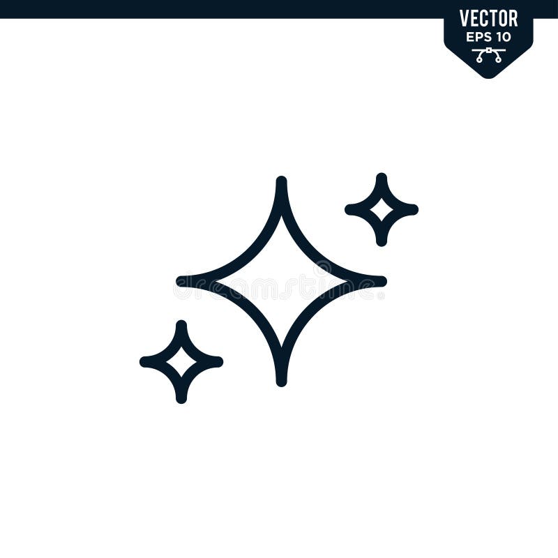 Sparkle Icon Collection, Outlined Style Stock Vector - Illustration of ...