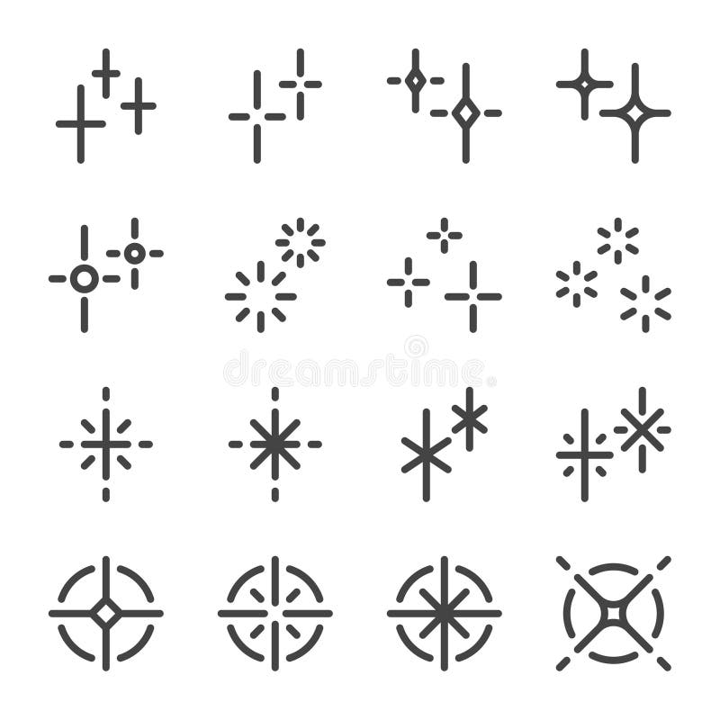 Sparkle icon set stock vector. Illustration of luster - 152464182