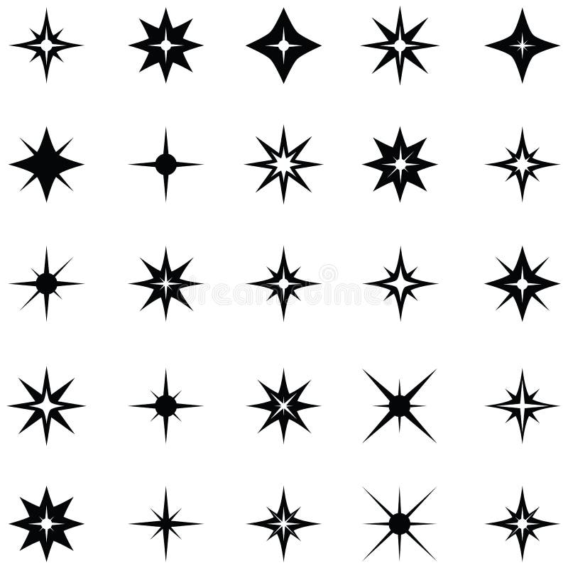 Sparkle icon set stock vector. Illustration of shiny - 131396983