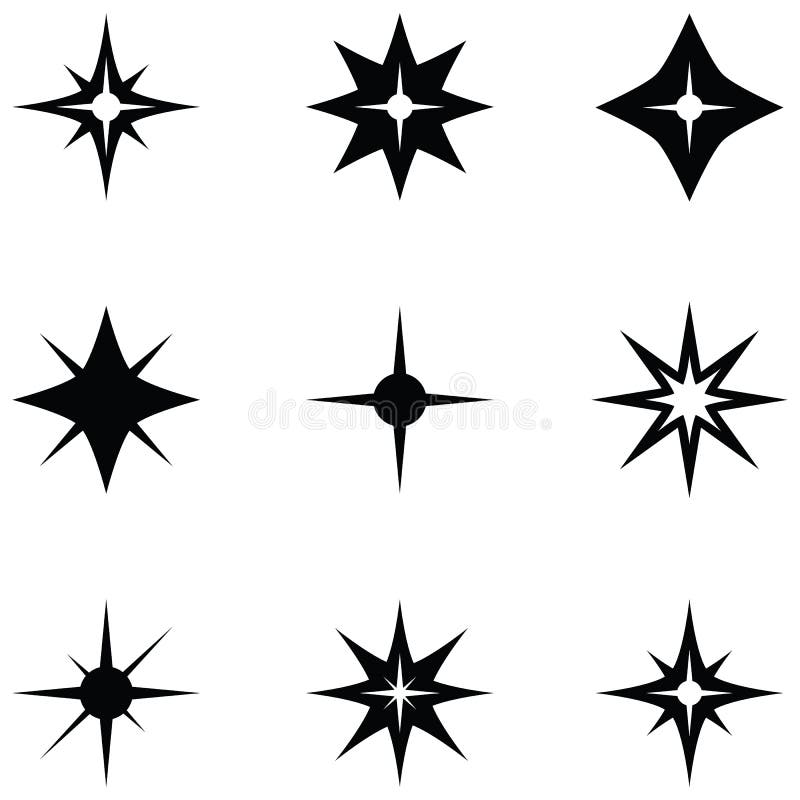Sparkle icon set stock vector. Illustration of shiny - 131396983