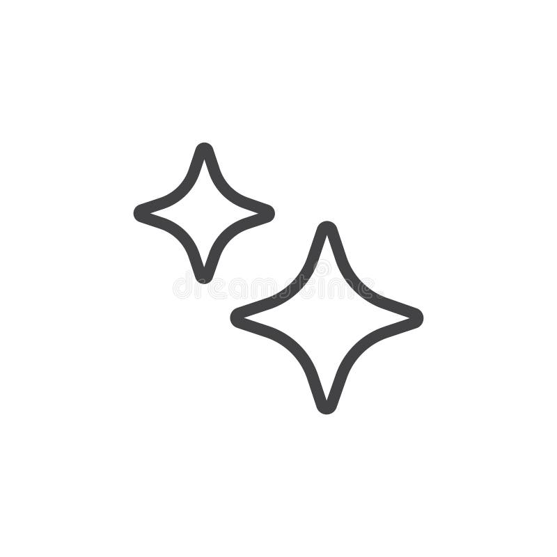 Sparkle Icon Thin Outline Art Symbol Stock Vector - Illustration of ...