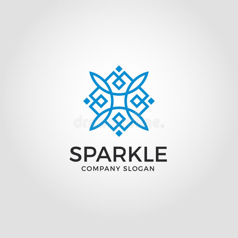 Sparkle Logo with Line Art Square Concept Stock Vector - Illustration ...