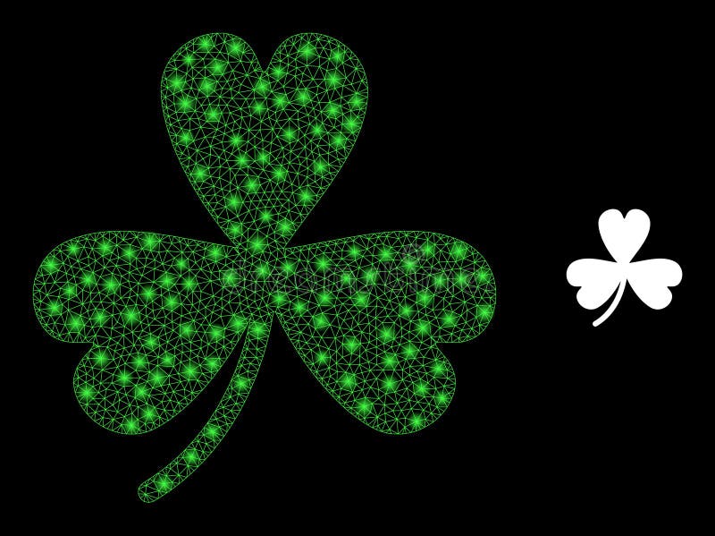 Glowing Network Clover Leaf with Light Spots Stock Vector ...