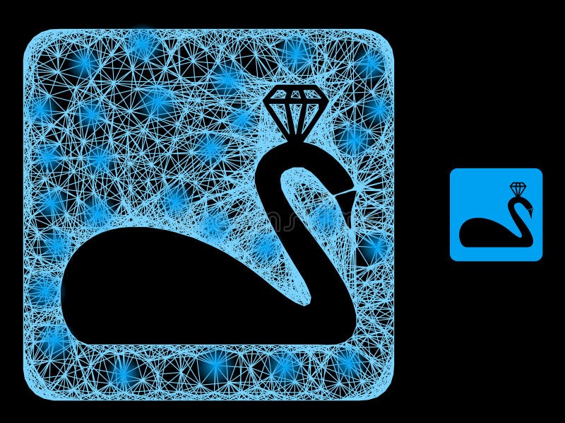 Glitter Hatched Mesh Crowned Swan with Light Spots Stock Photo - Image ...
