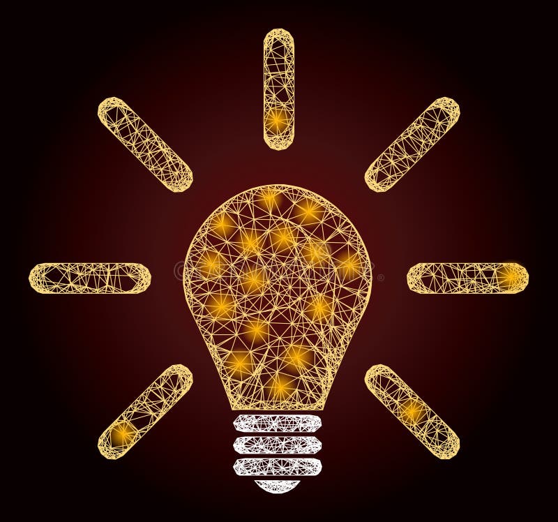 Constellation Net Mesh Light Bulb with Light Spots Stock Vector ...