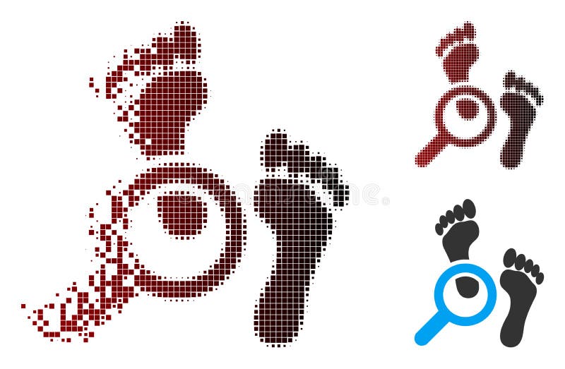 Set of pixel footprints stock vector. Illustration of imprint - 76449320