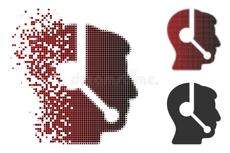 Sparkle Pixel Halftone Call Center Operator Icon Stock Vector ... Sparkle Pixel Halftone Call Center Operator Icon Stock Vector ...