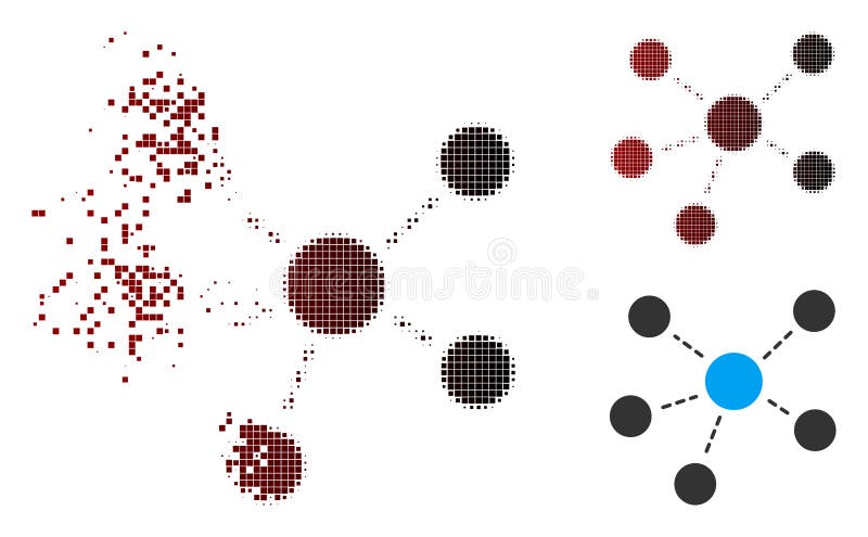 Sparkle Pixel Halftone Connections Icon Stock Vector - Illustration of ...