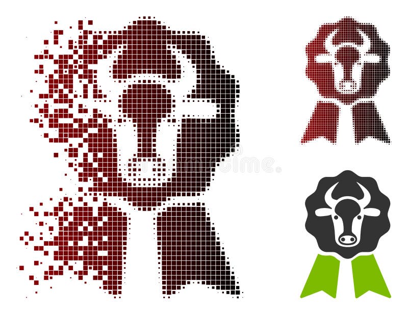 Sparkle Pixel Halftone Cow Award Seal Icon Stock Vector - Illustration ...