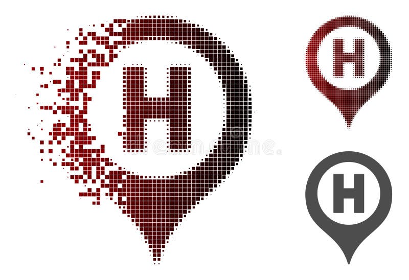 Sparkle Pixel Halftone Hospital Letter Marker Icon Stock Vector ... Sparkle Pixel Halftone Hospital Letter Marker Icon Stock Vector ...