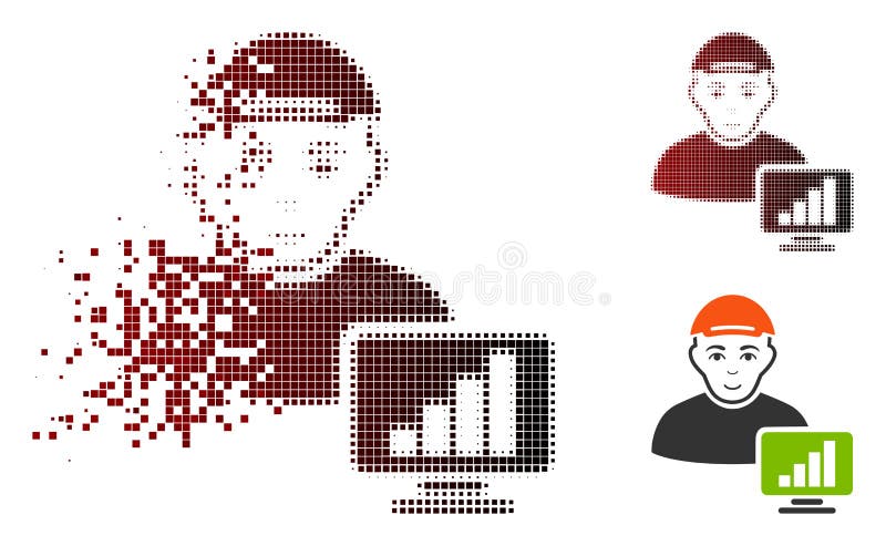 Sparkle Pixel Halftone Online Trader Icon Stock Vector - Illustration ...
