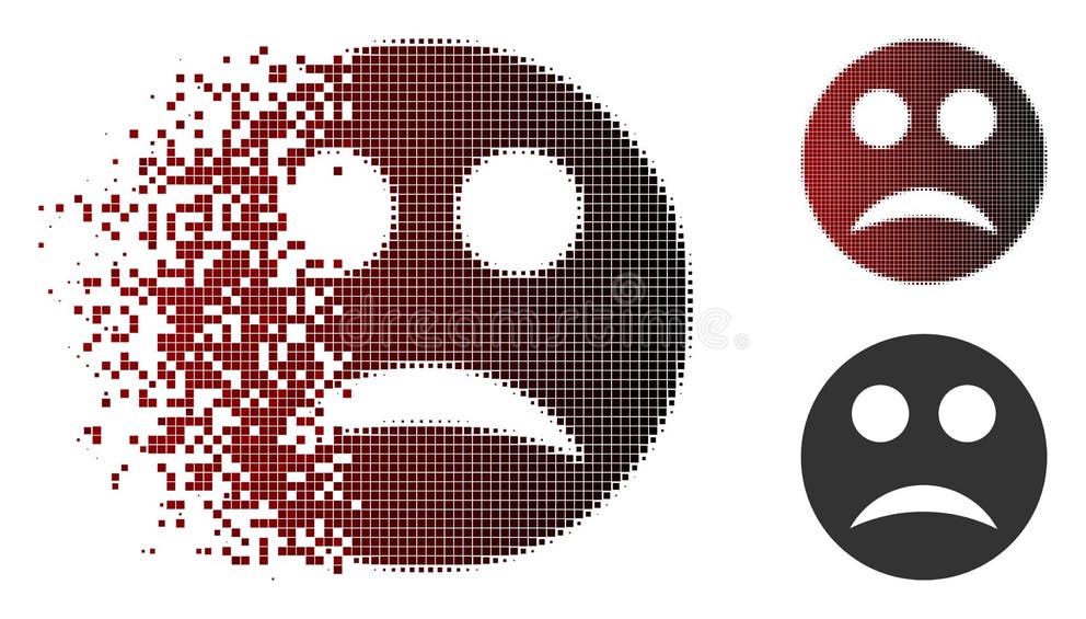 Sparkle Pixel Halftone Sad Smiley Icon Stock Vector - Illustration of ...