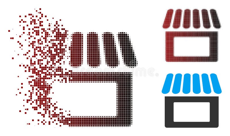 Sparkle Pixel Halftone Shop Icon Stock Vector - Illustration of ...