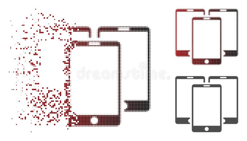 Sparkle Pixelated Halftone Mobile Phones Icon Stock Vector ...