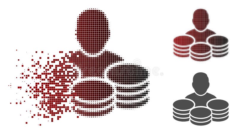 Sparkle Pixelated Halftone Rich Man Icon Stock Vector - Illustration of ...