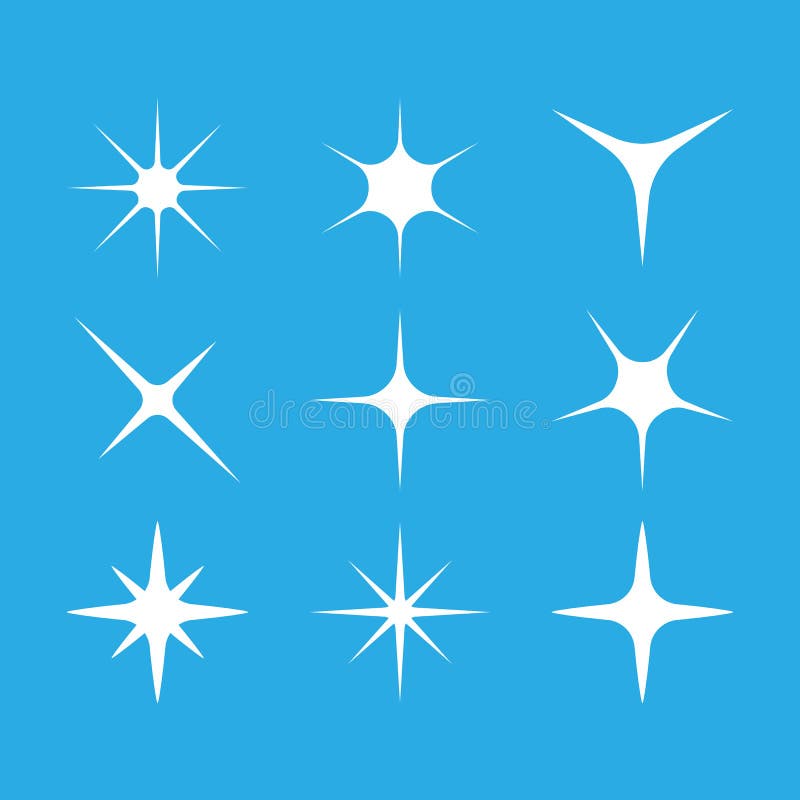 Sparkle, Star Icon Set. Vector Illustration, Flat Design Stock ...