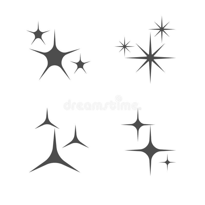 Sparkle, Star Icon Set. Vector Illustration, Flat Design Stock ...