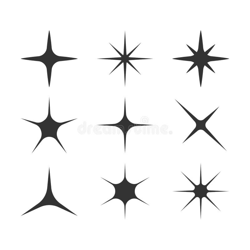 Sparkle, Star Icon Set. Vector Illustration, Flat Design. Stock Vector ...