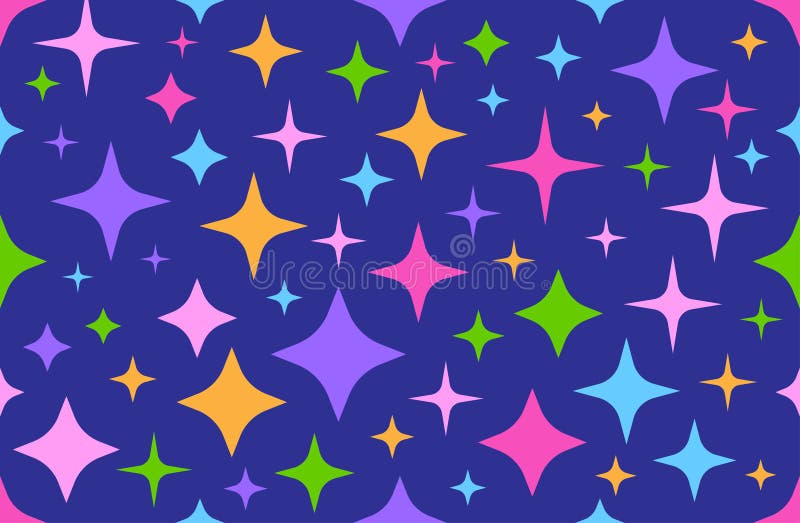 Sparkle Star Seamless Pattern, Sparkling Stars Decorative Background ...