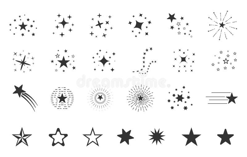 Sparkle Star Silhouette, Sparkling Stars Silhouette, Stars Silhouette ...