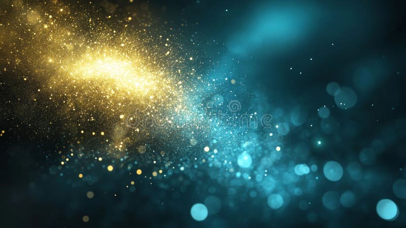 Sparkle of Stardust, Festive Dark Blue Gradient Background with Gold ...