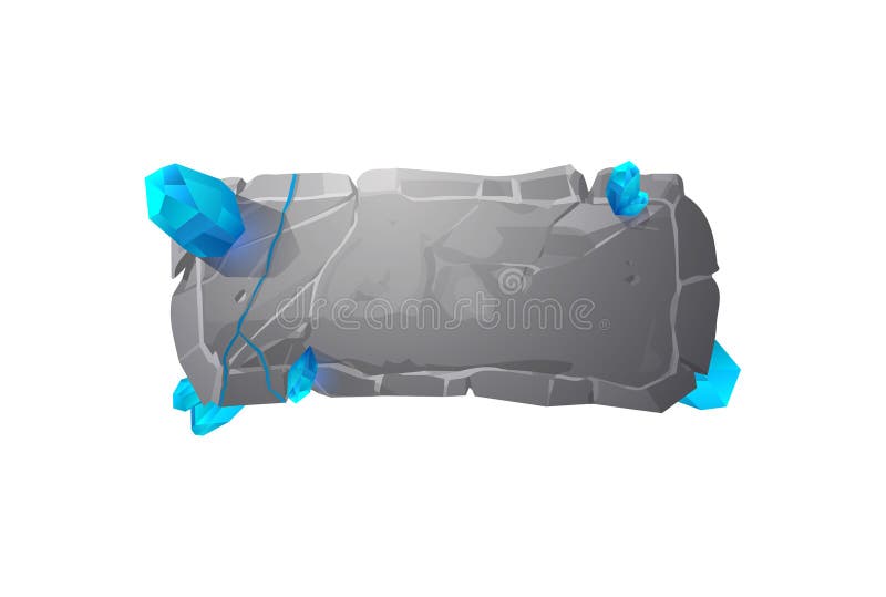 Sparkle Stone Board with Blue Crystals, Rock Banner with Cracked ...