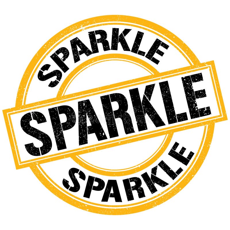 SPARKLE Text on Yellow-black Round Stamp Sign Stock Illustration ...