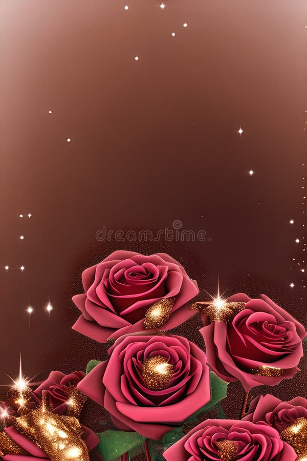 Sparkle Flare Flash Roses Abstract Background AI-Generated Stock ...