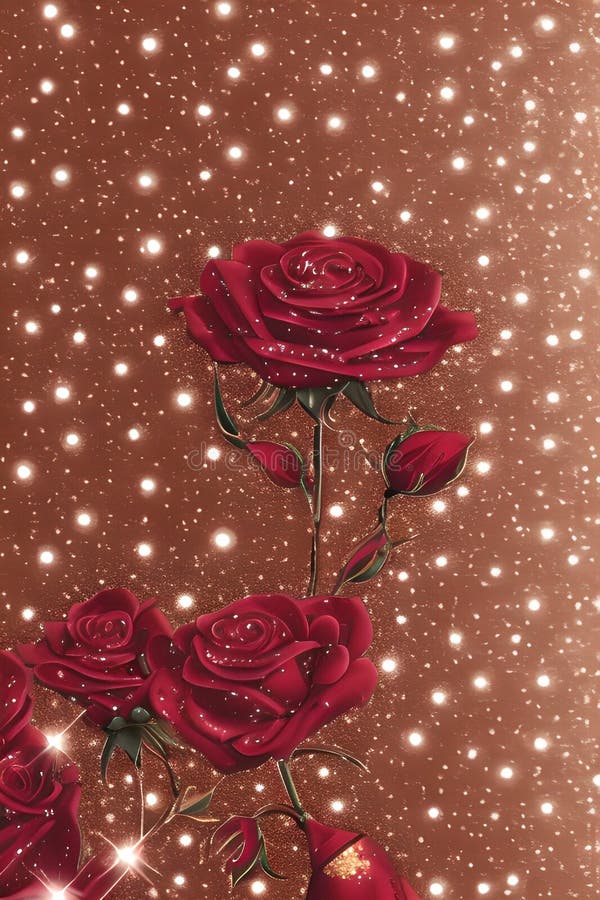 Sparkle Twinkle Glam Roses Abstract Background AI-Generated Stock ...