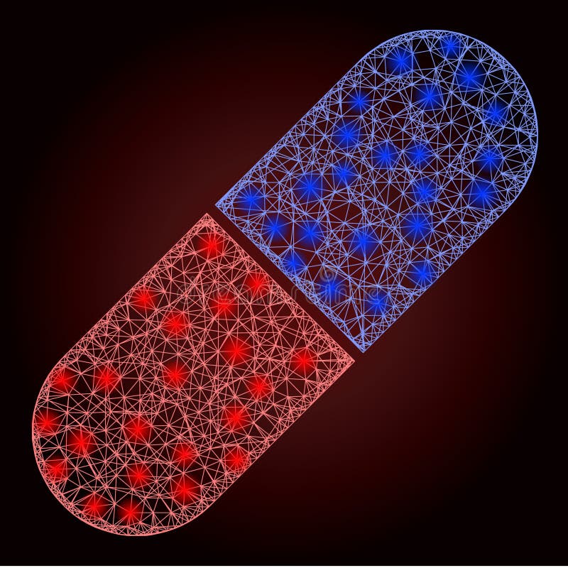 Bright Net Mesh Medical Pill with Light Spots Stock Vector ...
