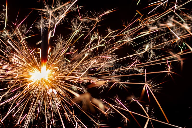 Sparkler or Bengal Fire Lighting Stock Image - Image of firework ...
