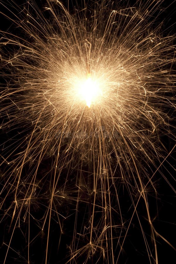 Golden sparkler stock image. Image of explode, candle, black - 566705